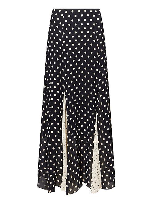 REFORMATION Reformation Sally Polka-Dot Georgette Maxi Skirt
